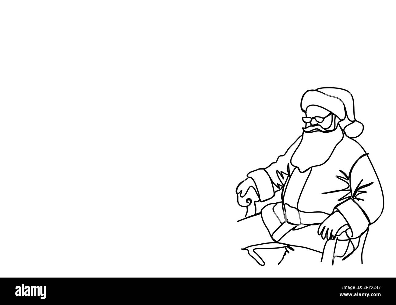 Santa Claus one line drawing, vector illustration Stock Vector Image ...