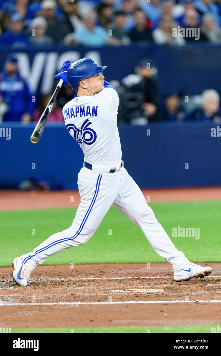 TORONTO, ON - SEPTEMBER 26: Toronto Blue Jays Third base Matt Chapman ...