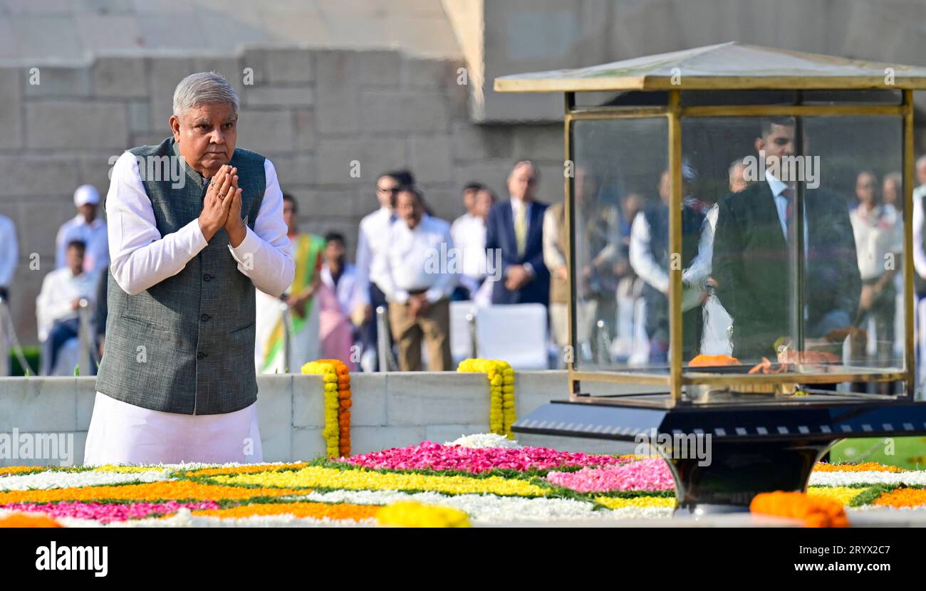 NEW DELHI, INDIA - OCTOBER 2: Jagdeep Dhankhar (Vice President of India ...