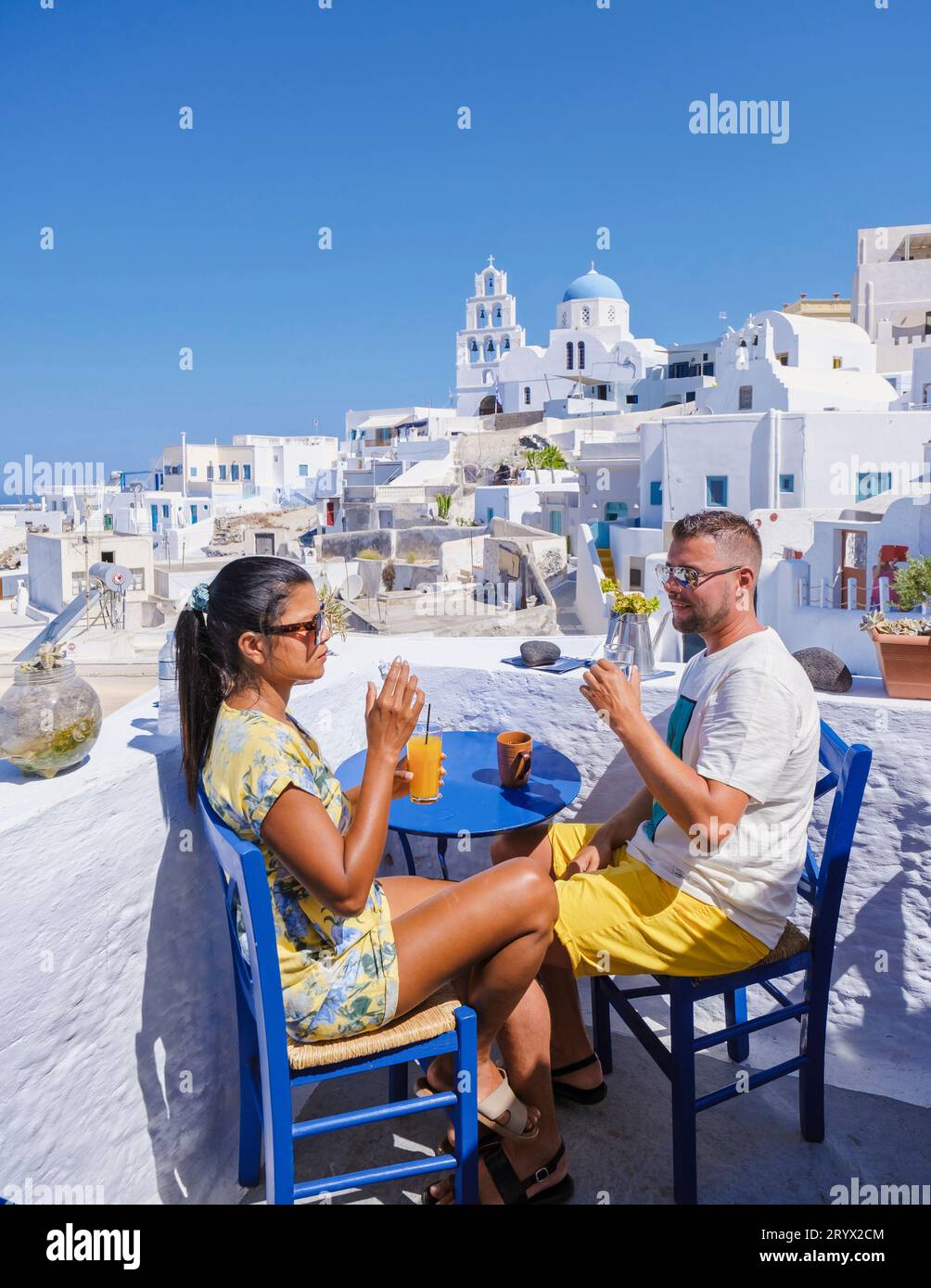 Pyrgos village santorini sunset hi-res stock photography and images - Alamy
