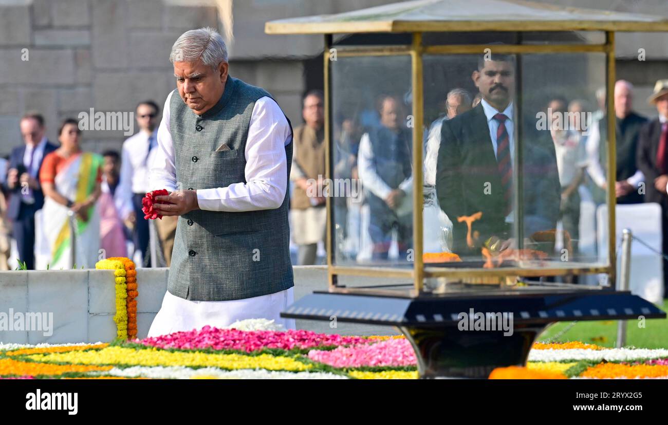 NEW DELHI, INDIA - OCTOBER 2: Jagdeep Dhankhar (Vice President of India ...