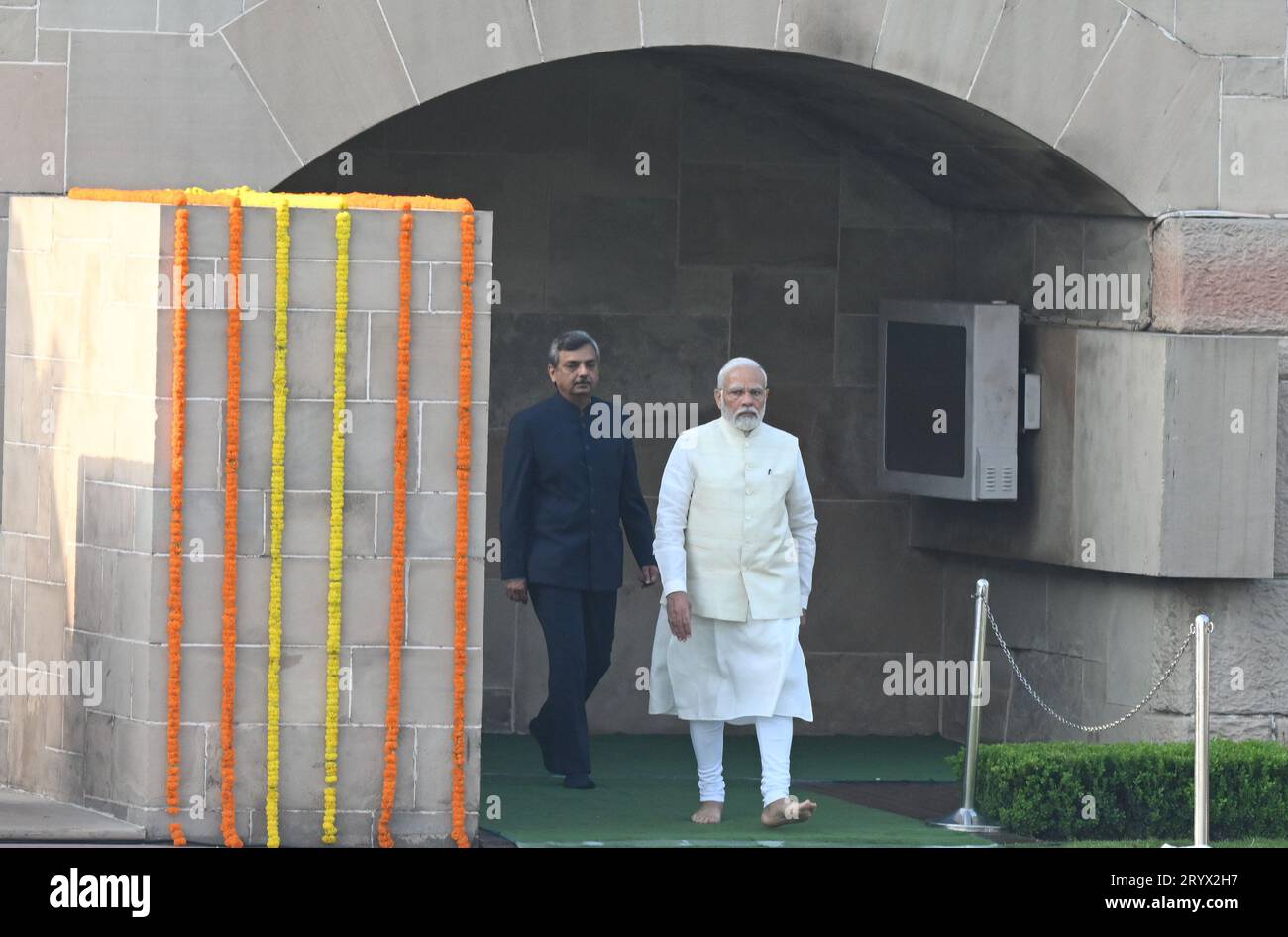 NEW DELHI, INDIA - OCTOBER 2: Prime minister Narendra Modi arrives to ...
