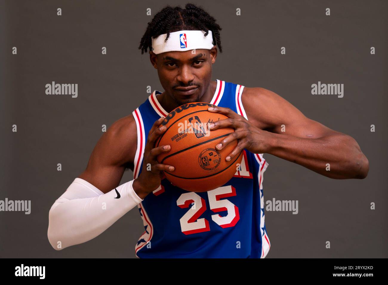 Philadelphia 76ers' Danuel House Jr. poses for a photograph during ...