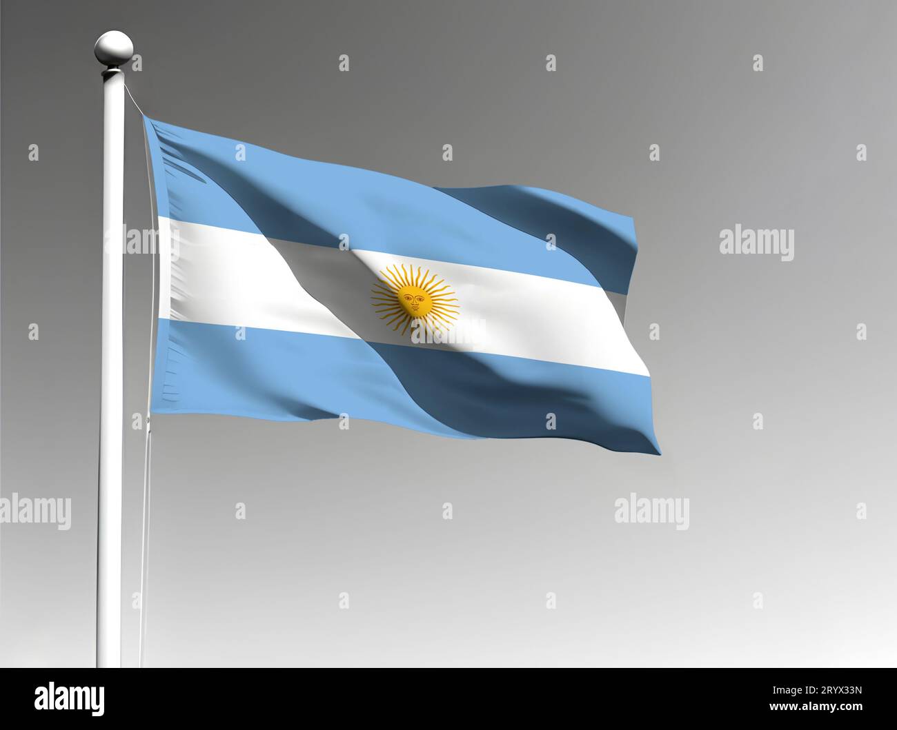 Argentina national flag isolated waving on gray background Stock Photo ...