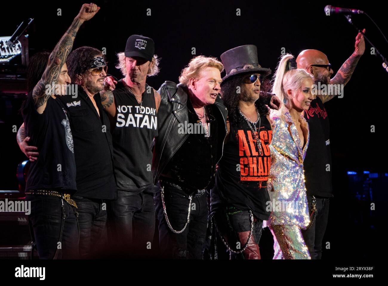 October 1, 2023, San Diego, California, USA: Richard Fortus, left ...