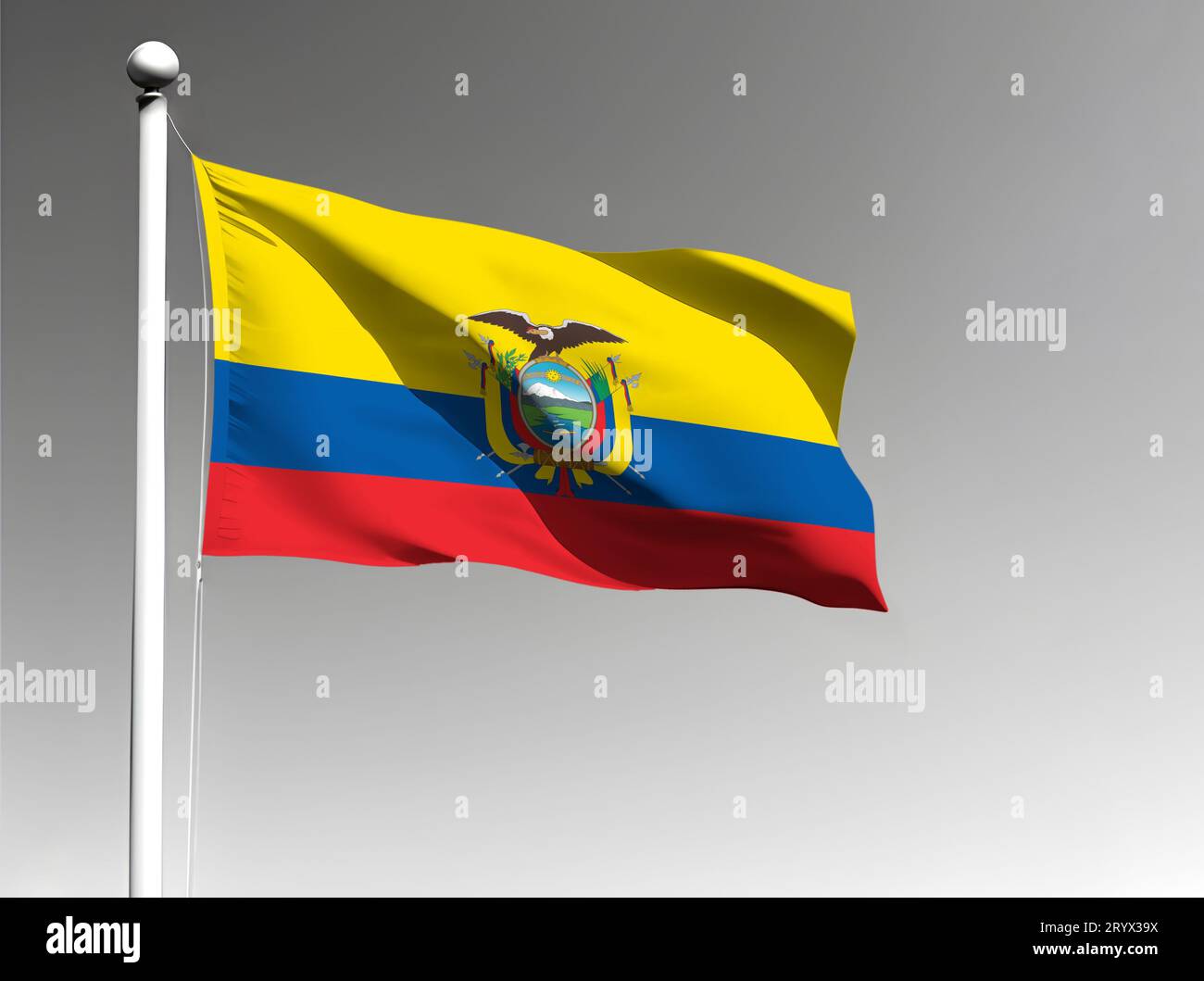Ecuador national flag isolated waving on gray background Stock Photo ...