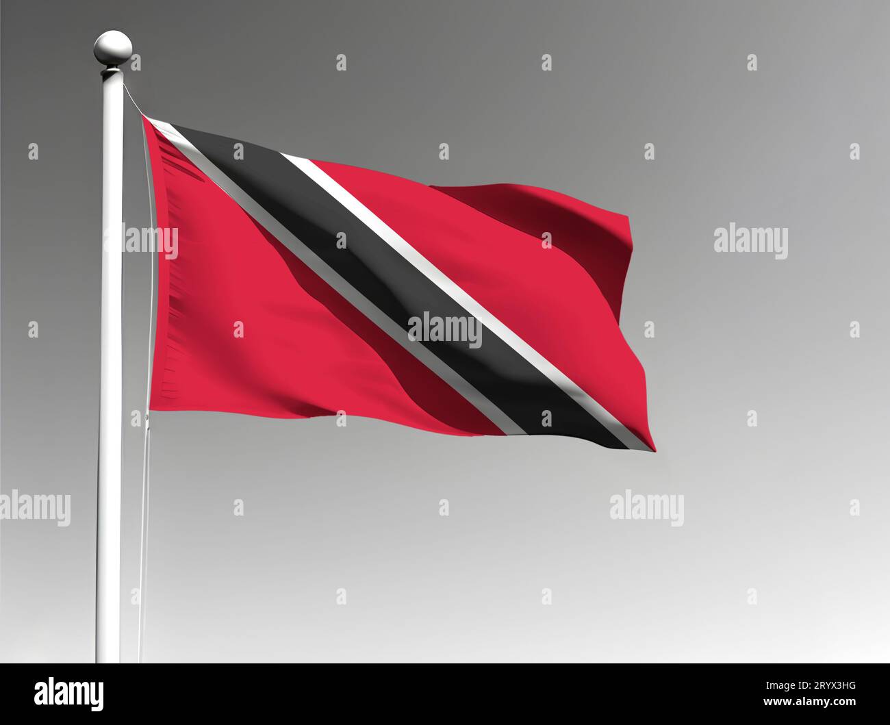 Trinidad and Tobago national flag isolated waving on gray background Stock Photo - Alamy