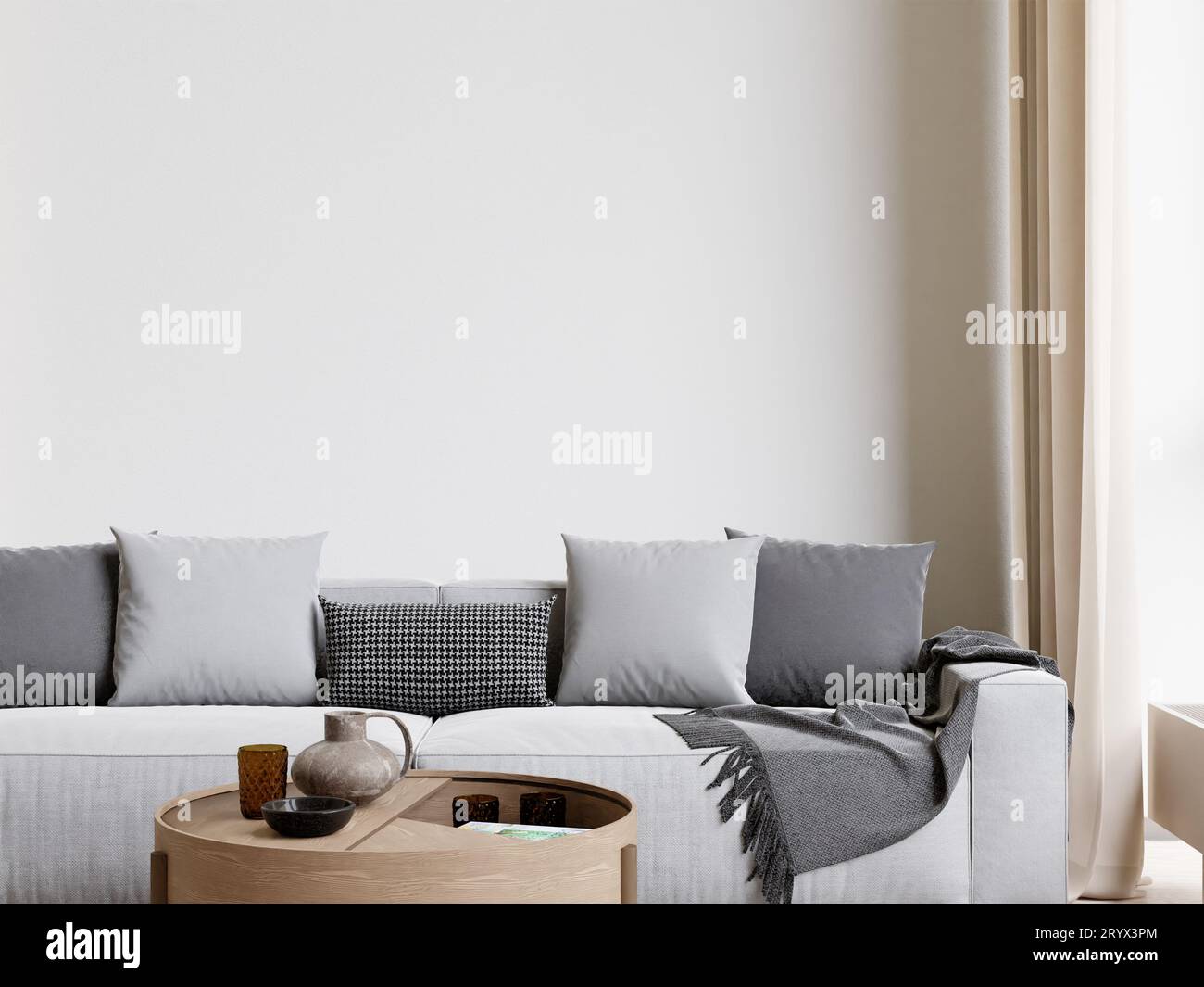 Big white living room.interior design Stock Photo - Alamy