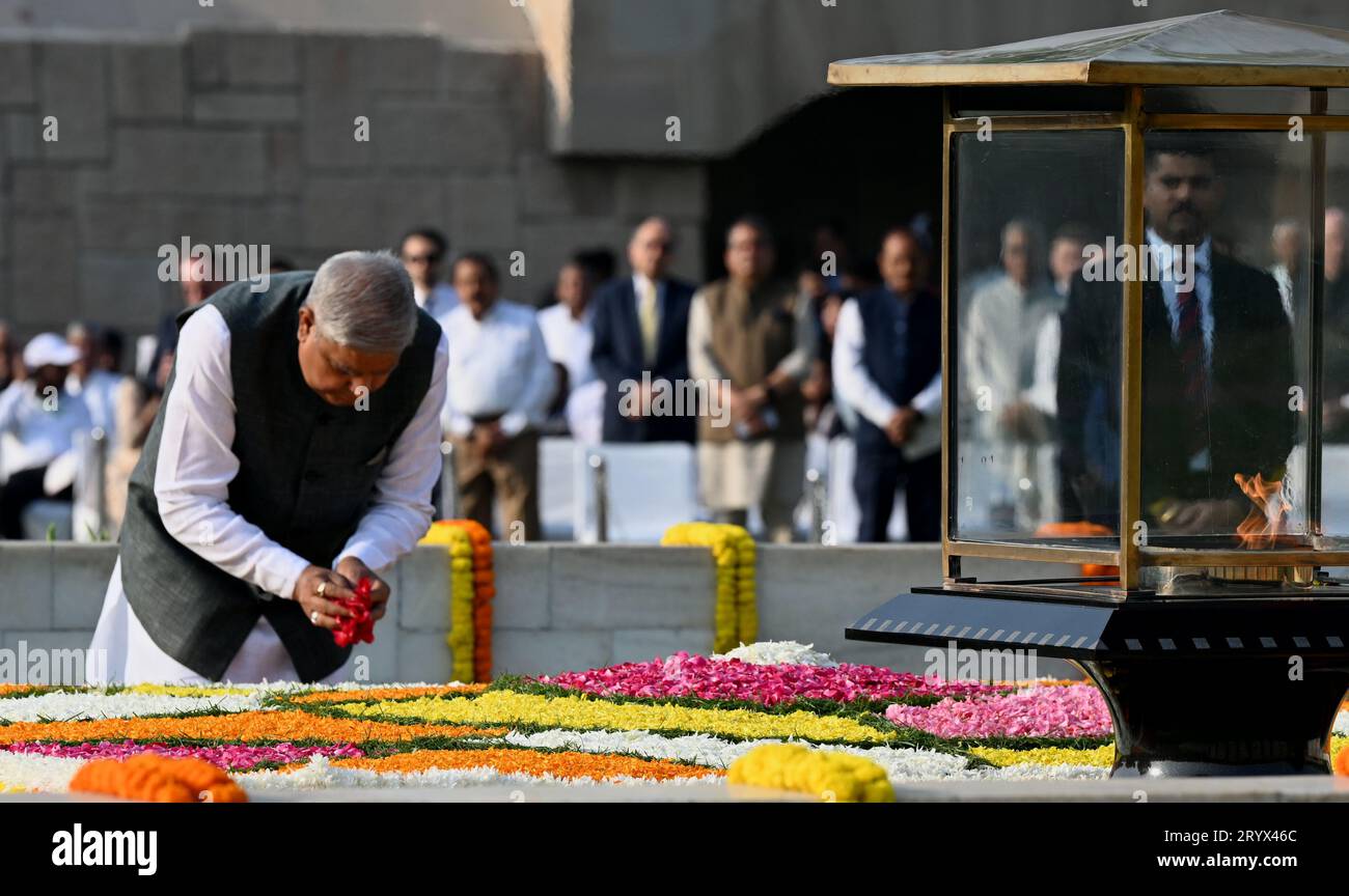 NEW DELHI, INDIA - OCTOBER 2: Vice President of India Jagdeep Dhankhar ...