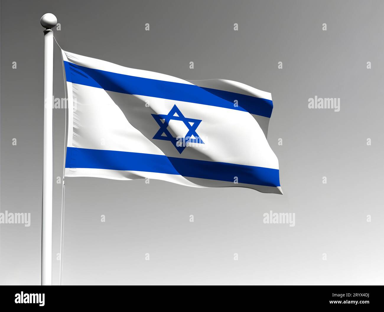 Israel national flag isolated waving on gray background Stock Photo - Alamy