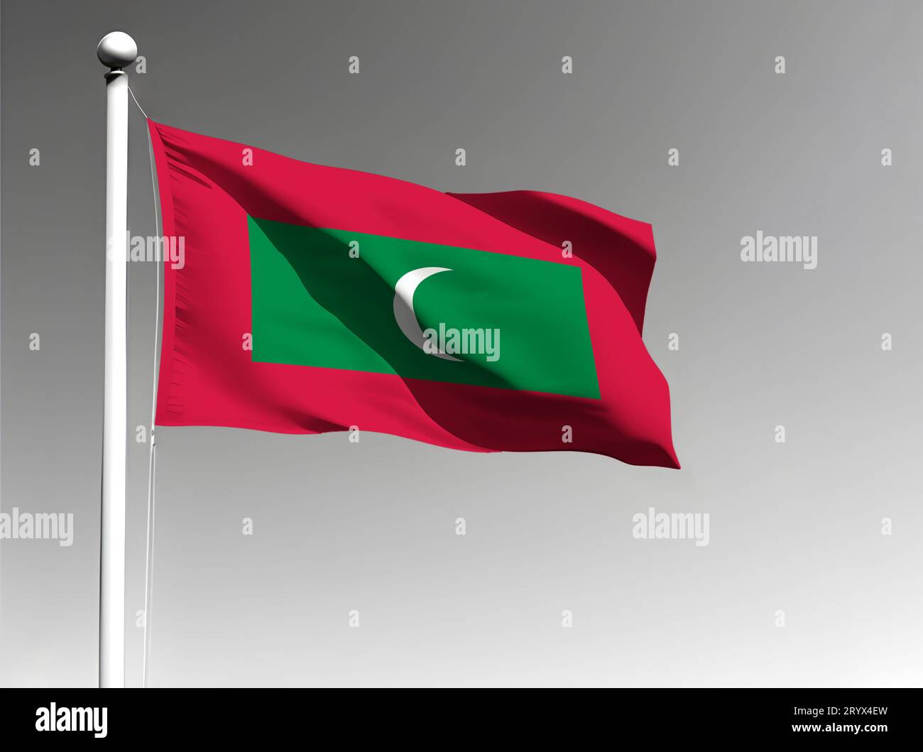 Maldives national flag isolated waving on gray background Stock Photo ...