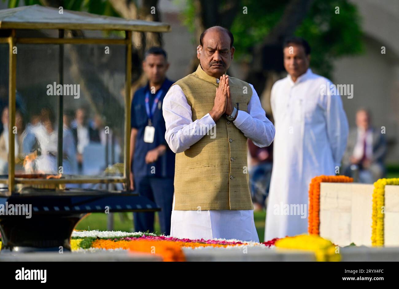 NEW DELHI, INDIA - OCTOBER 2: Om Birla (Speaker of the Lok Sabha) pays ...