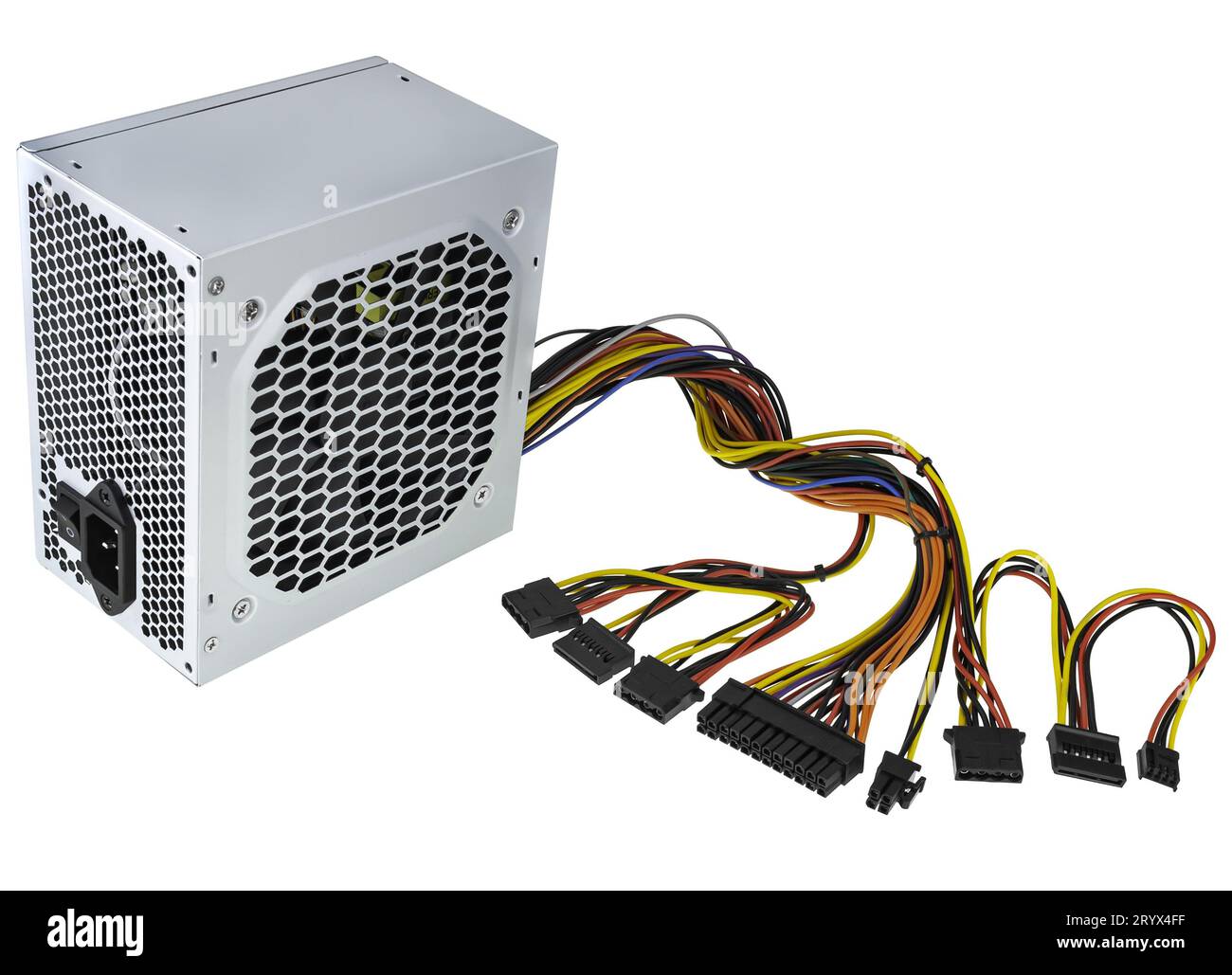 computer power supply on white background in insulation Stock Photo - Alamy