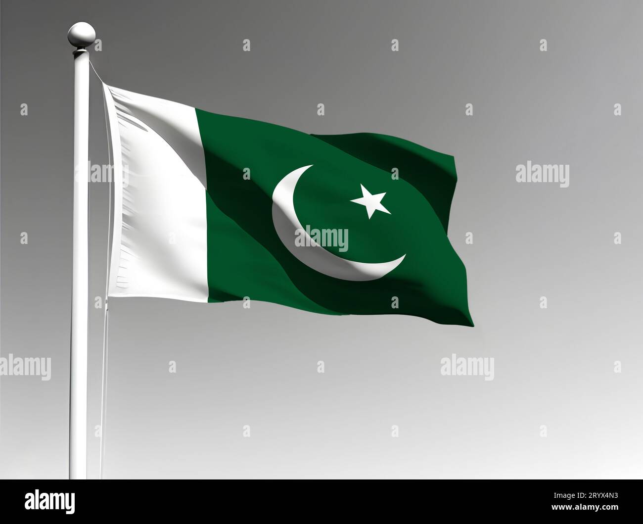 Pakistan national flag isolated waving on gray background Stock Photo ...