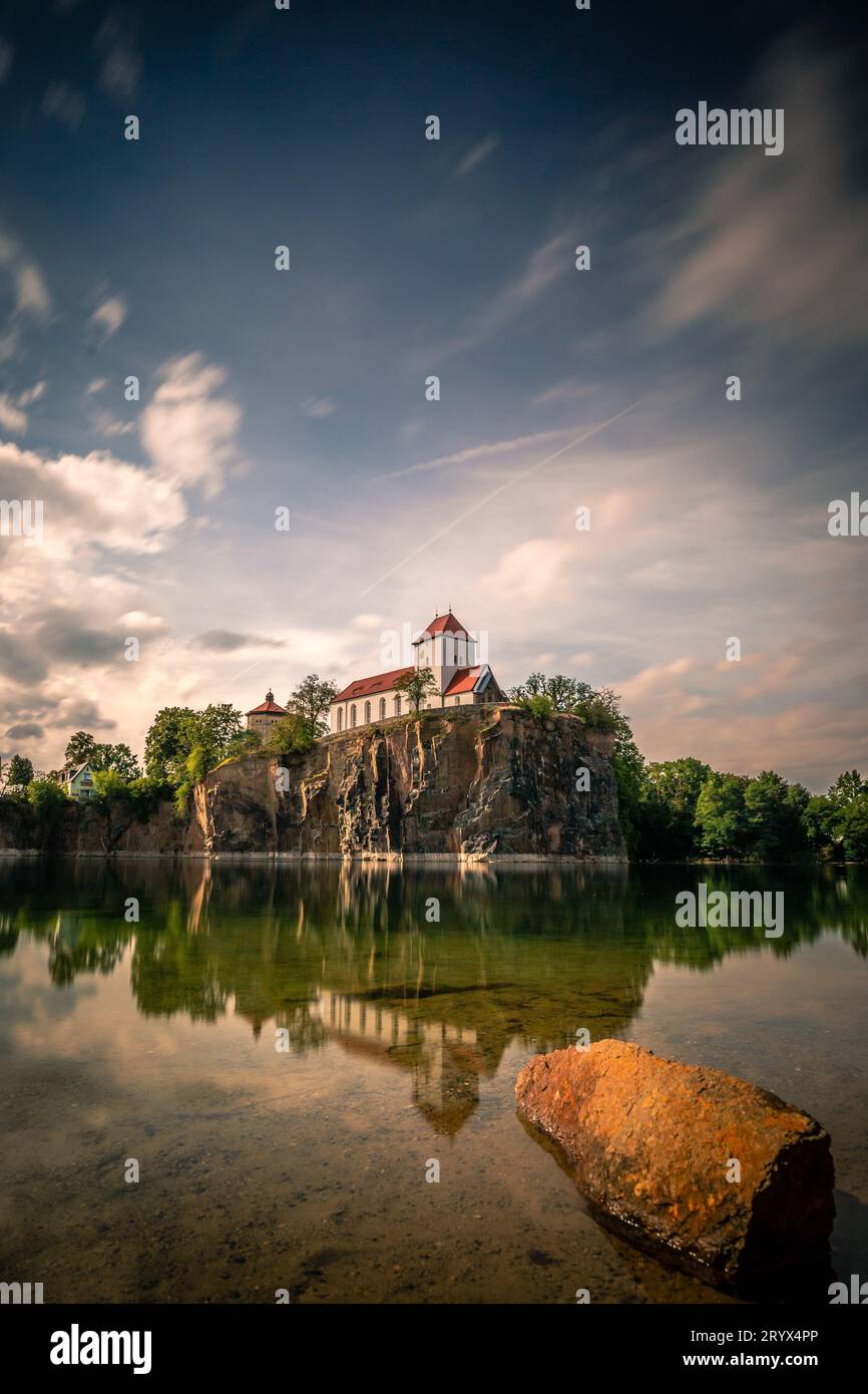 Morning Magic: Bergkirche Beucha in the Sunrise Glow Stock Photo - Alamy
