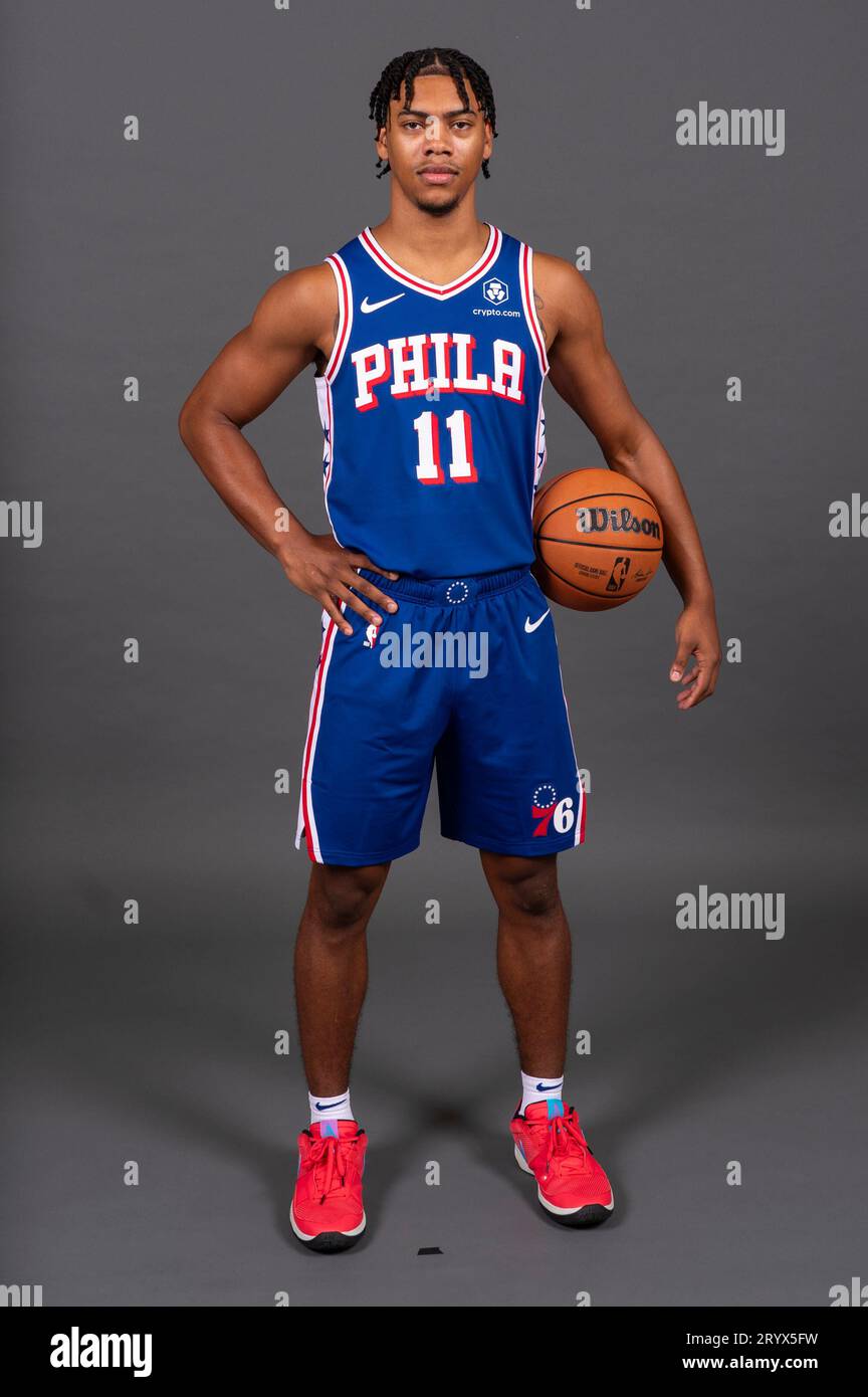 Philadelphia 76ers' Jaden Springer poses for a photograph during media ...