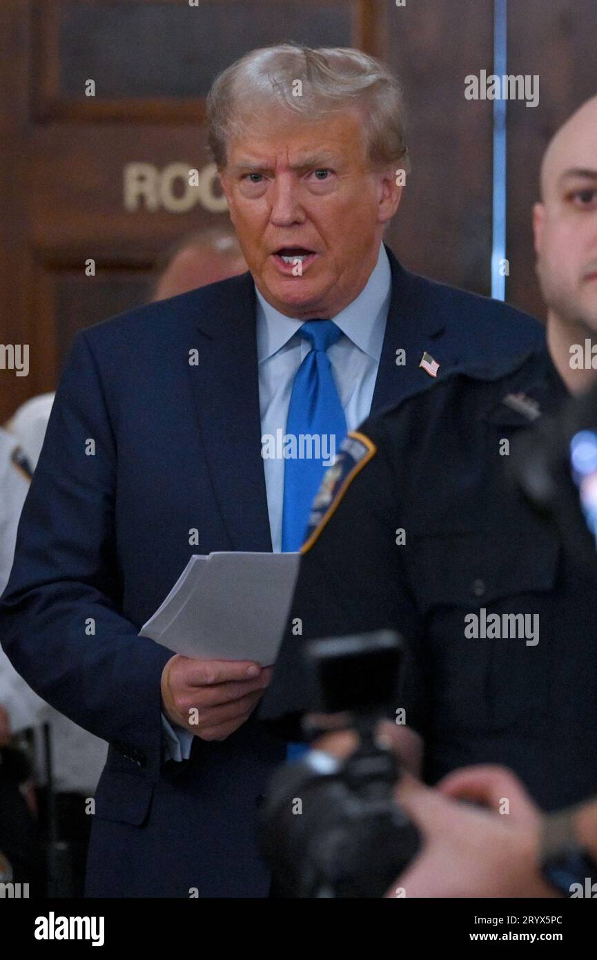 New York, USA. 02nd Oct, 2023. Former U.S. President Donald Trump ...