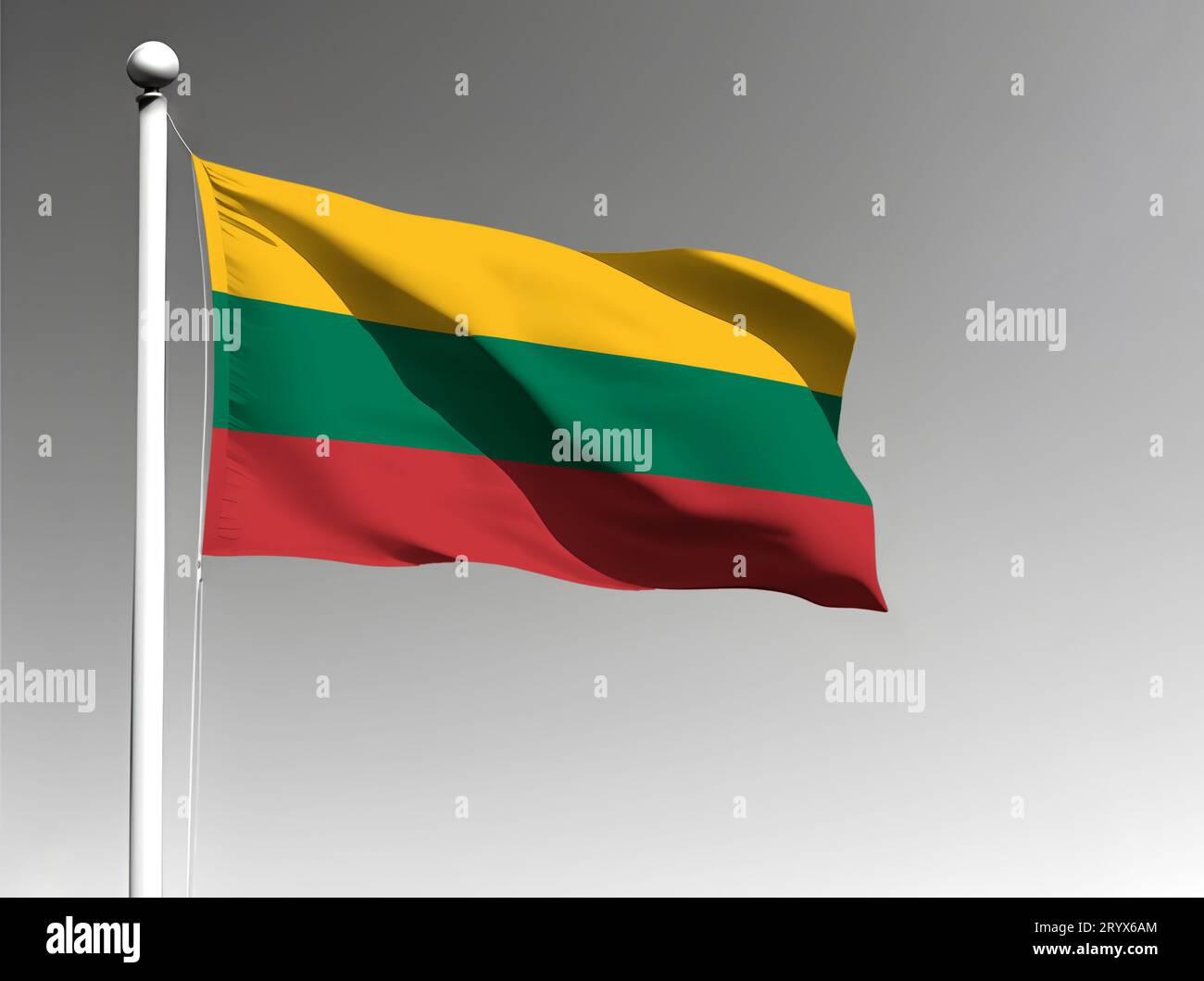 Lithuania national flag isolated waving on gray background Stock Photo ...