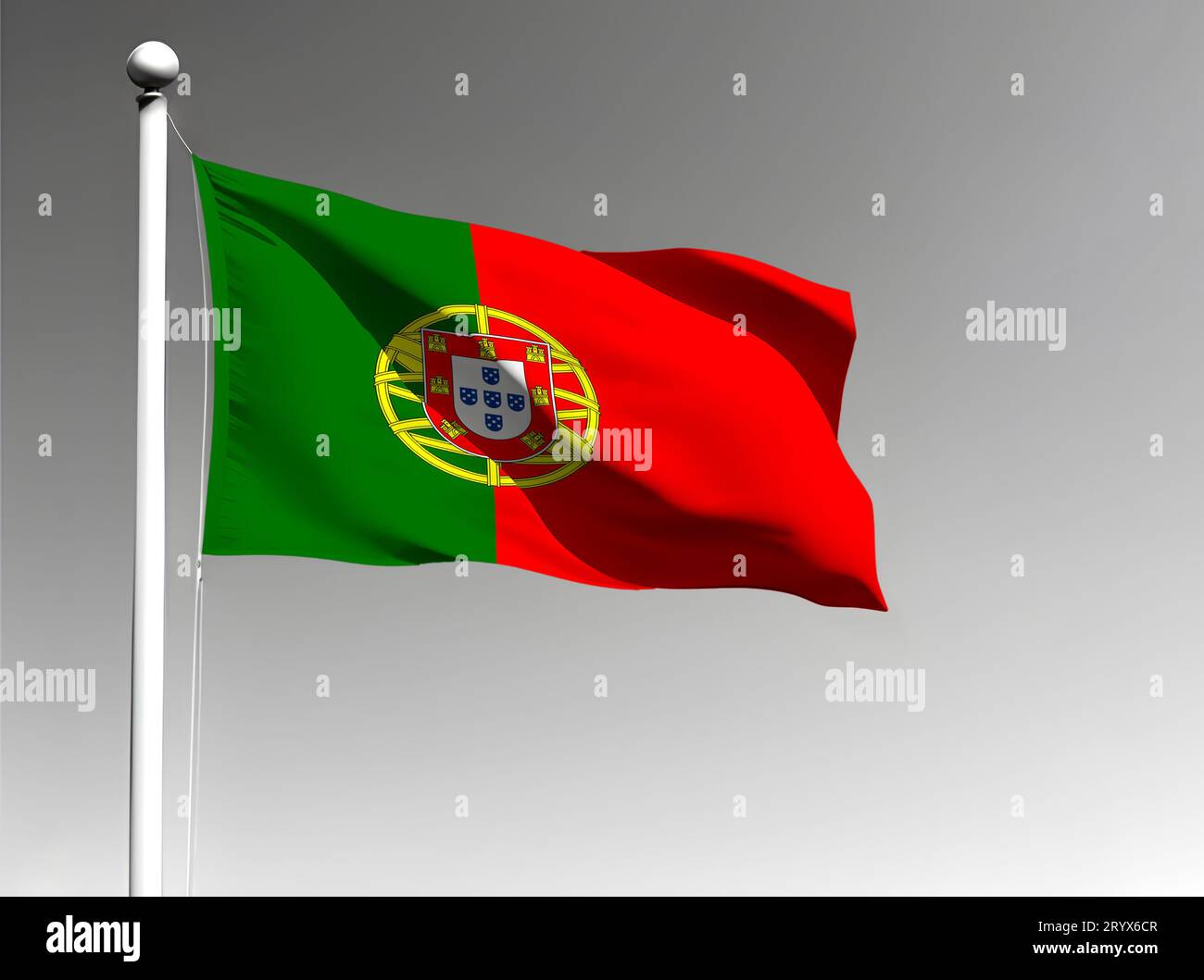 Portugal national flag isolated waving on gray background Stock Photo ...