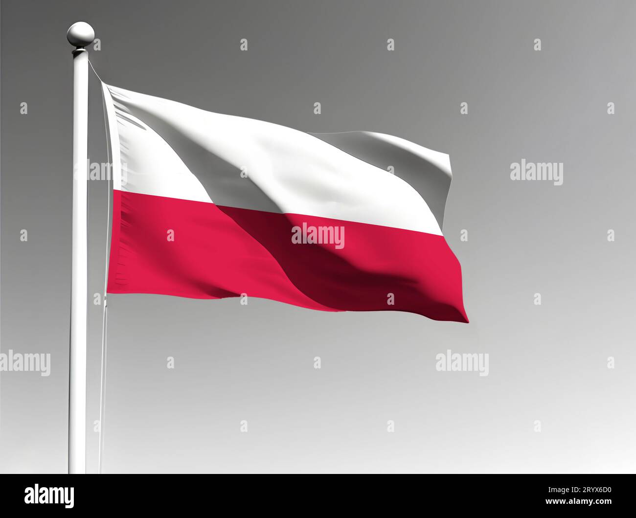Poland national flag isolated waving on gray background Stock Photo - Alamy