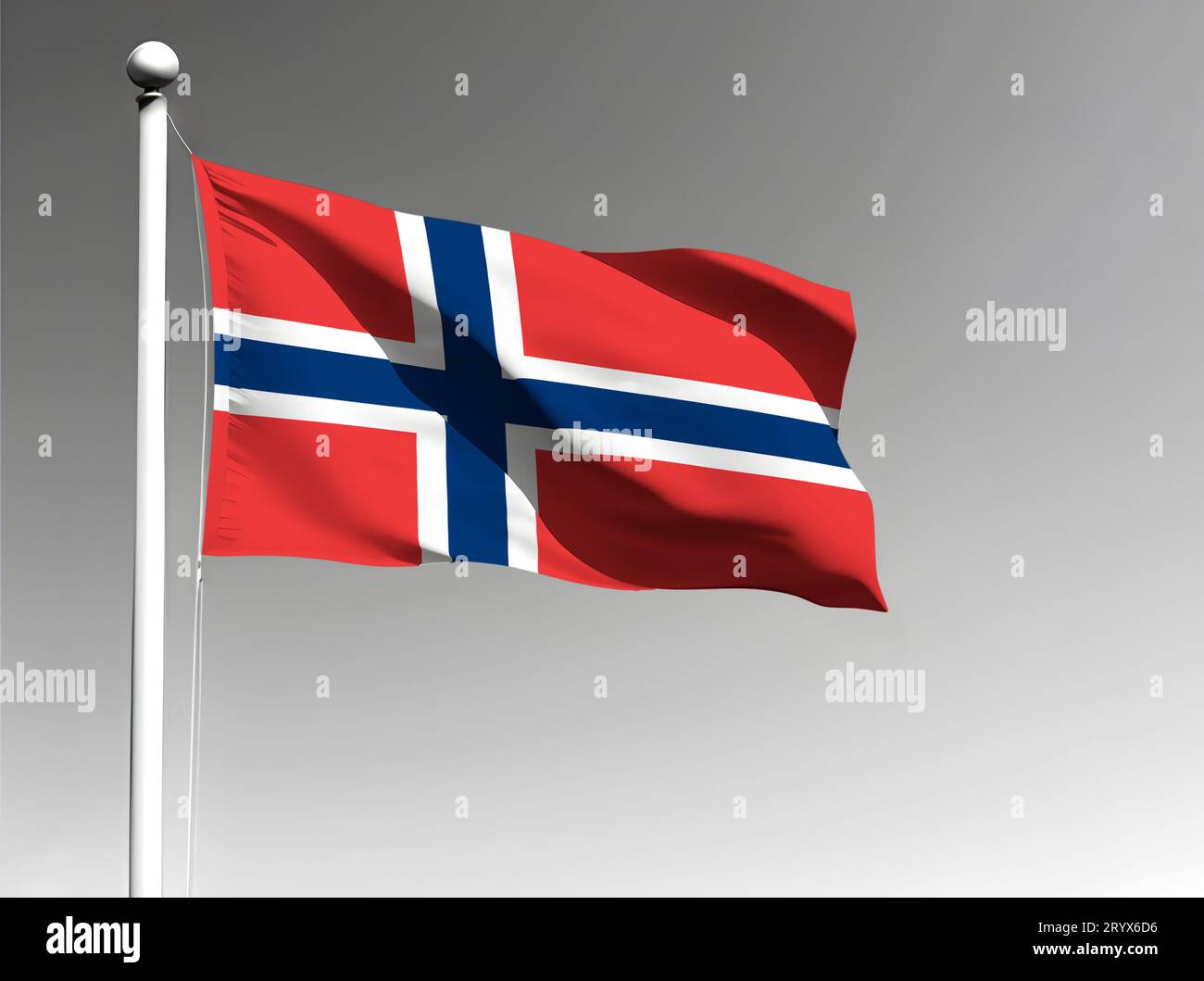 Norway national flag isolated waving on gray background Stock Photo - Alamy
