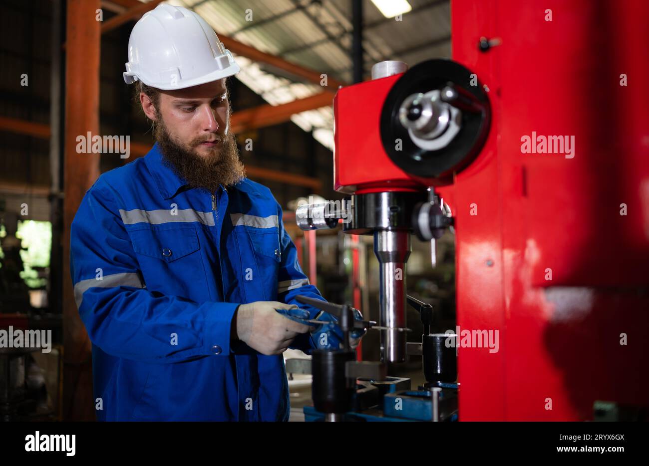 Mechanical engineers are checking the working condition of the new ...