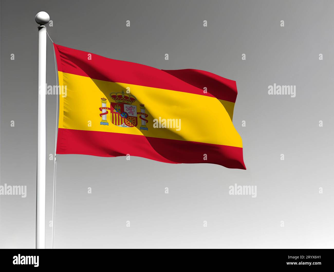 Spain national flag isolated waving on gray background Stock Photo - Alamy