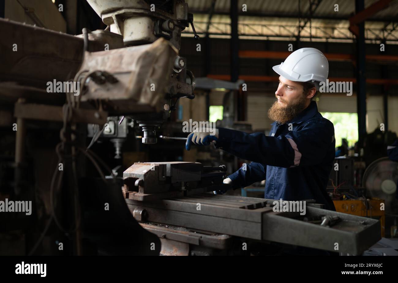 Portrait of mechanical engineers are checking the working condition of ...