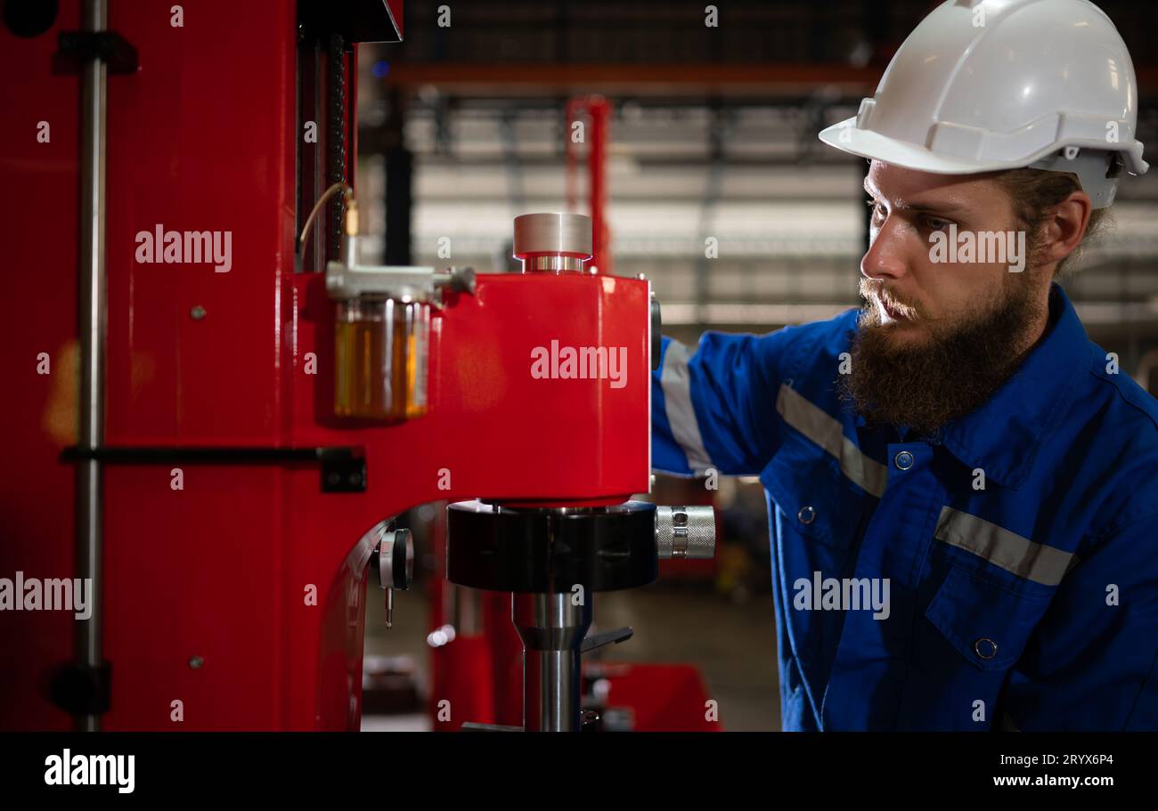 Mechanical engineers are checking the working condition of the new ...