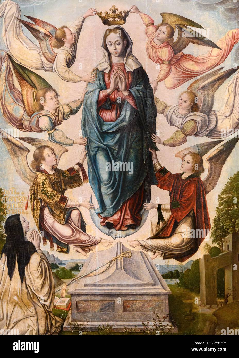 "The Assumption of Our Lady". Oil on wood. Spain, 16th/17th century ...