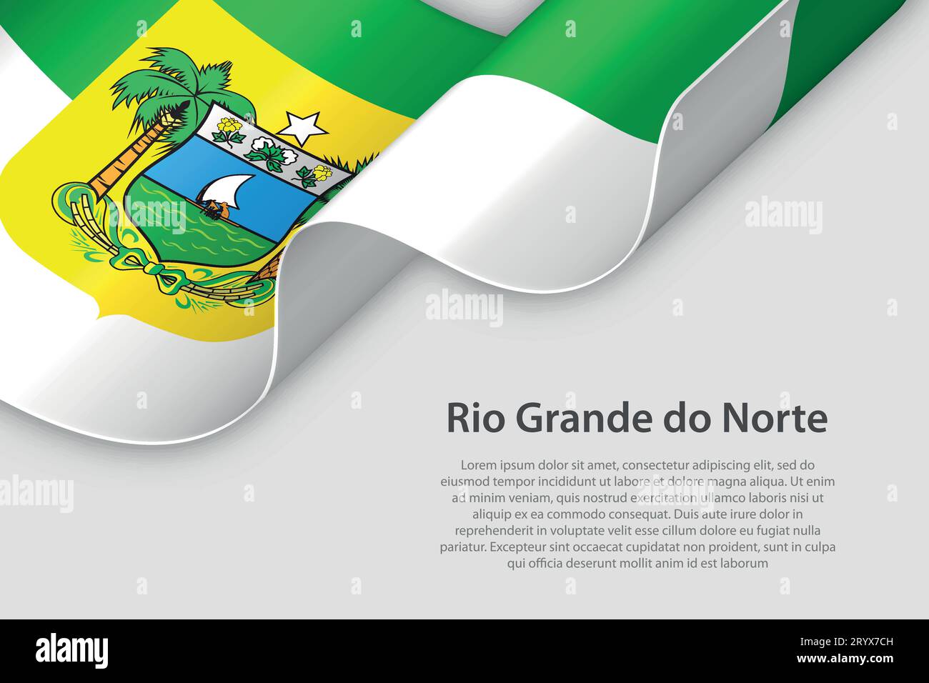 3d ribbon with flag Rio Grande do Norte. Brazilian state. isolated on ...