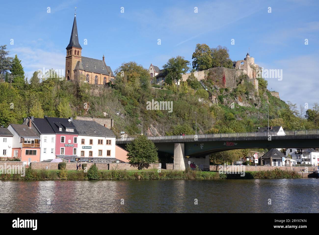 Saar and Saarburg Stock Photo - Alamy