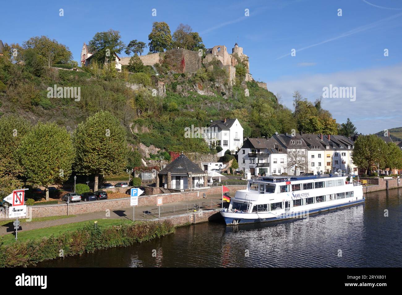 Saar and Saarburg Castle Stock Photo - Alamy