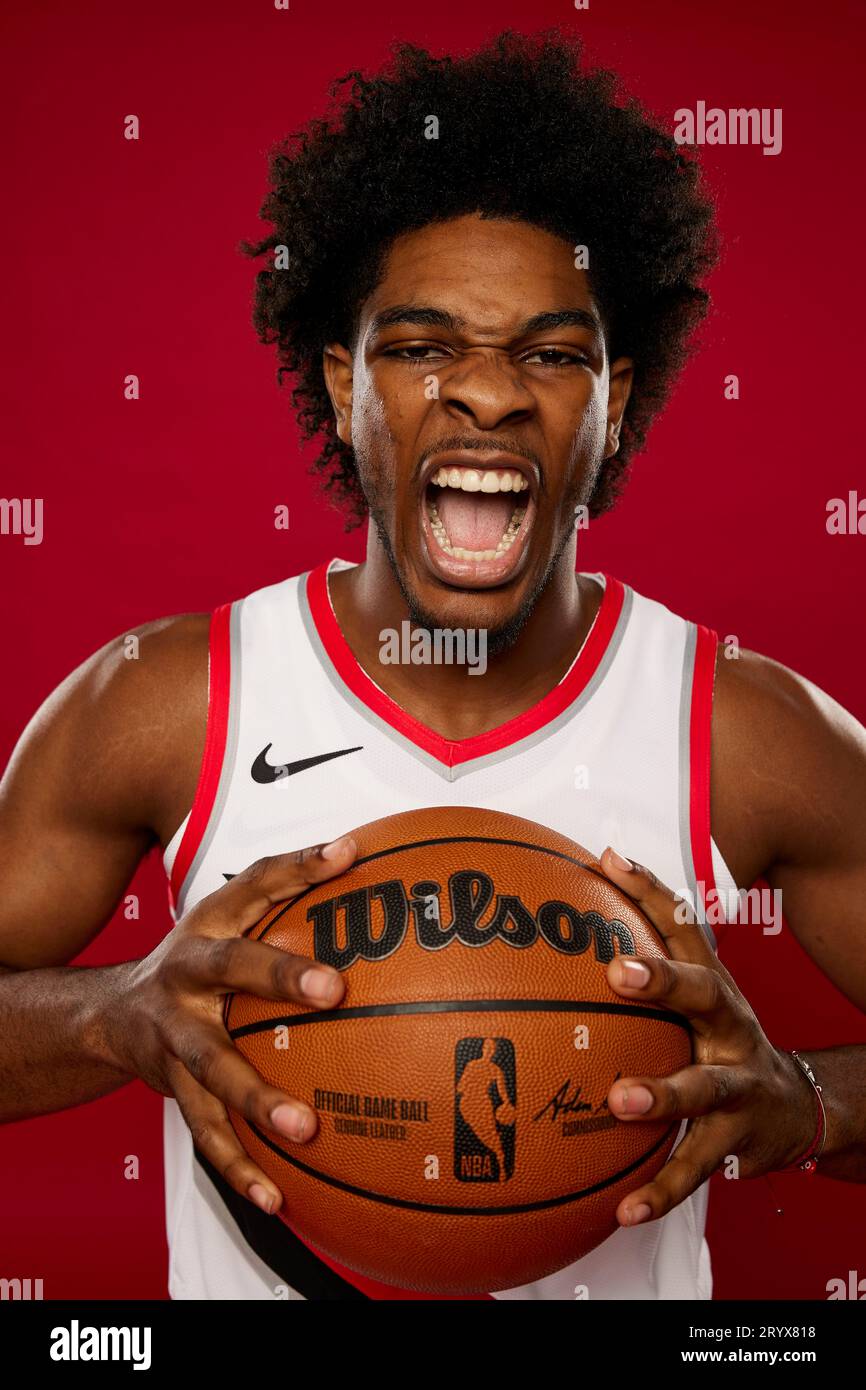Portland Trail Blazers guard Scoot Henderson poses for a portrait ...