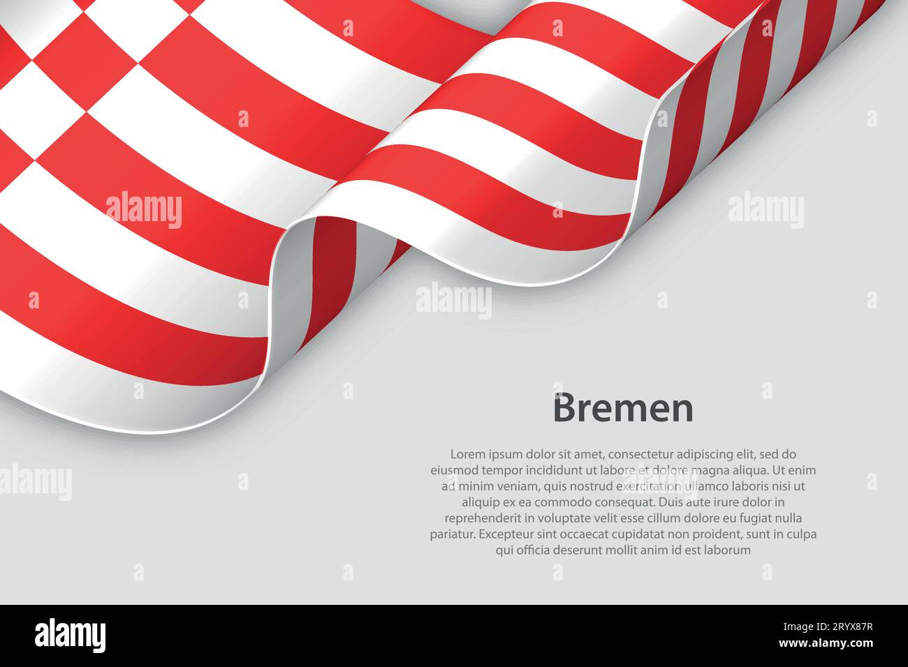 3d ribbon with flag Bremen. German state. isolated on white background ...