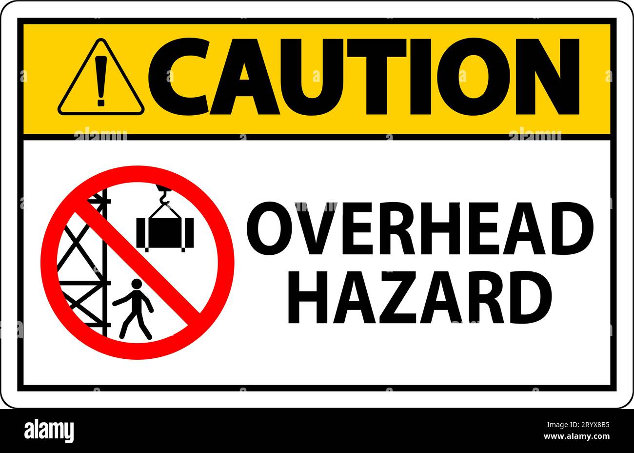 Caution Sign Overhead Hazard Stock Vector Image & Art - Alamy