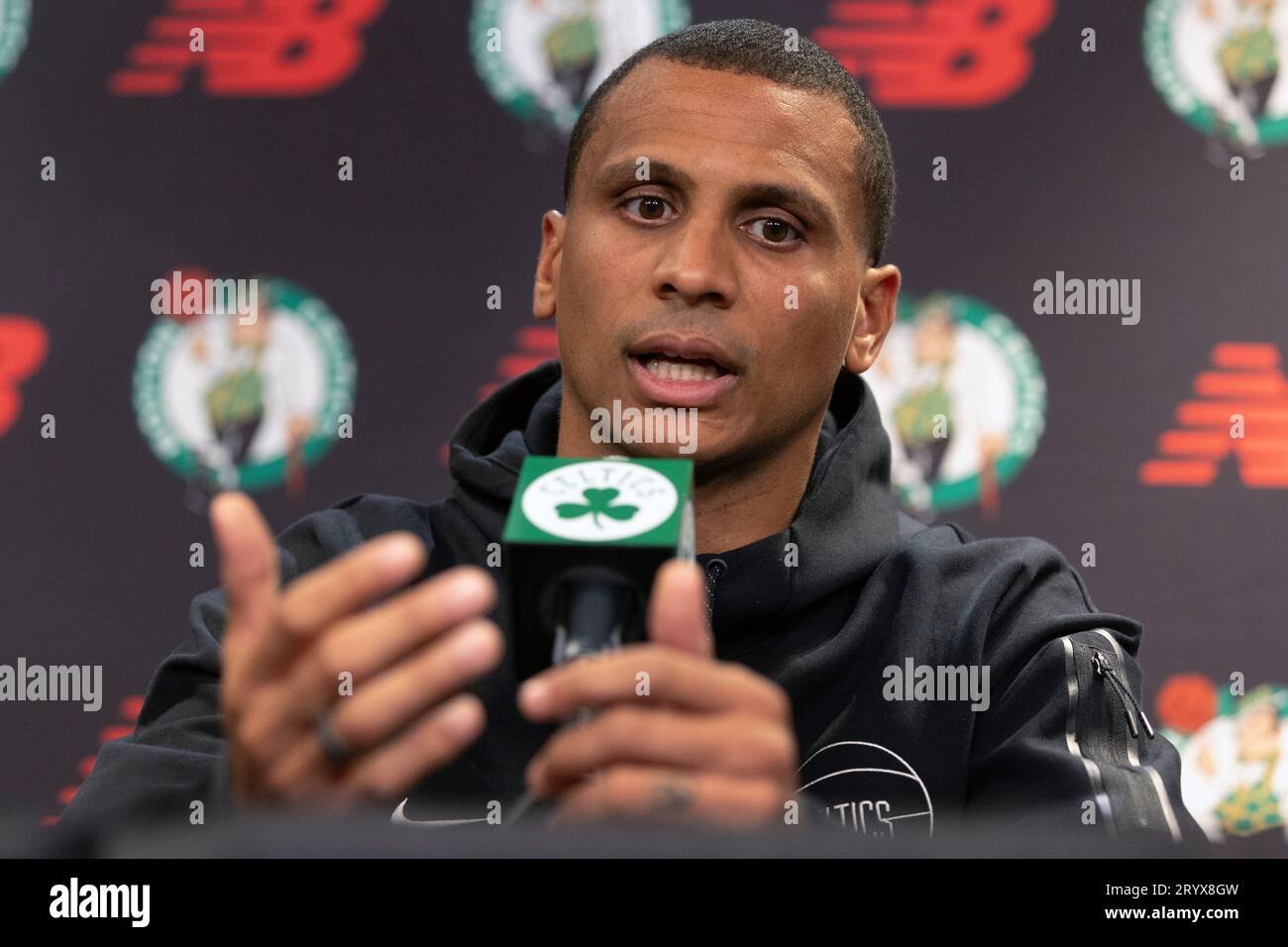 Boston Celtics head coach Joe Mazzulla speaks at a news conference ...