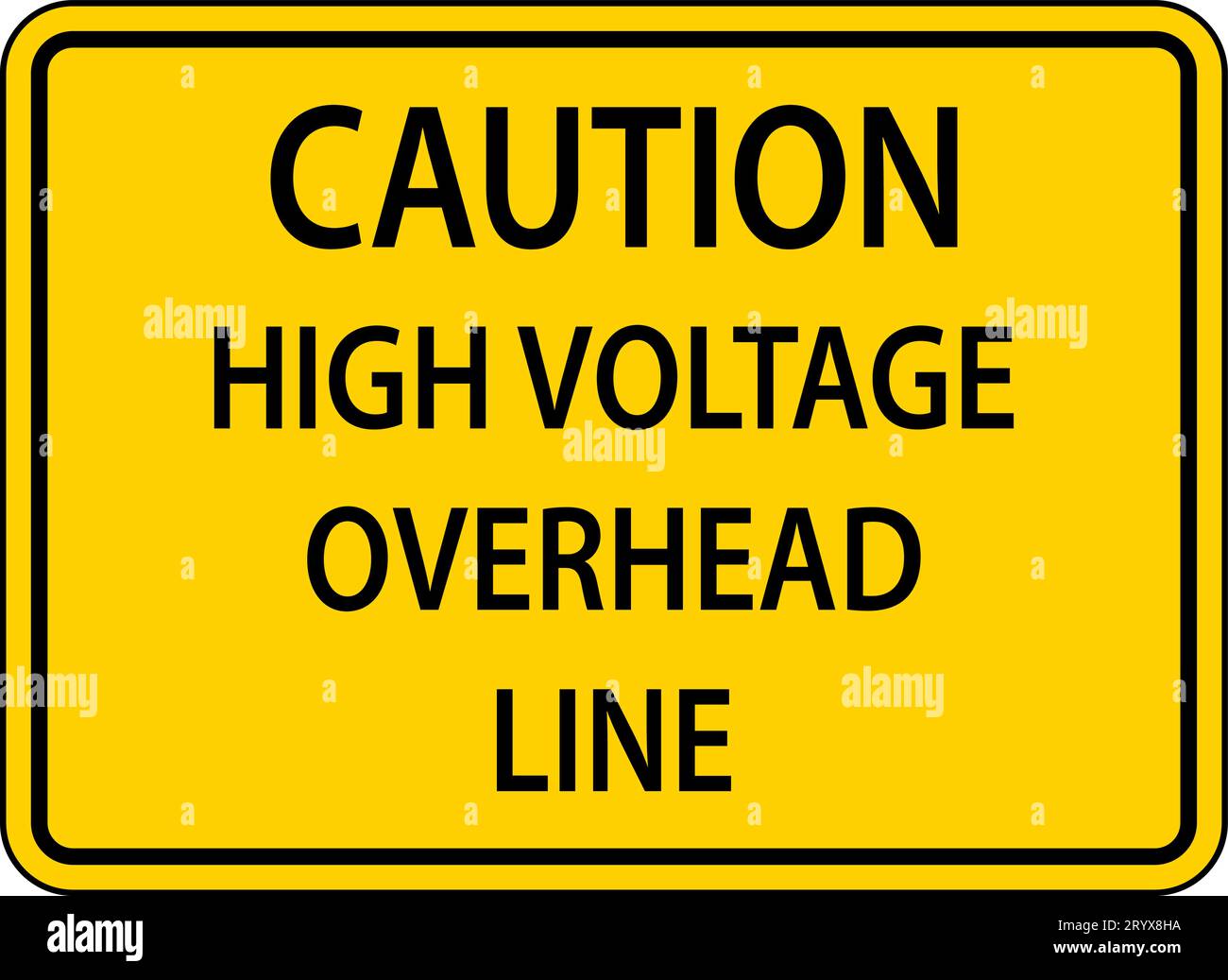 Warning Sign Caution High Voltage Overhead Line Stock Vector Image ...