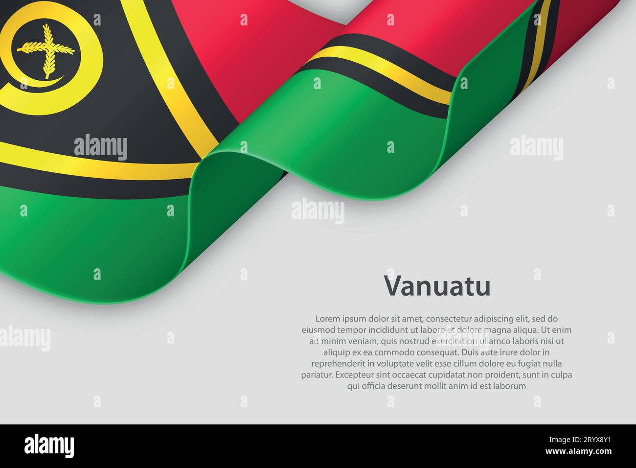 3d ribbon with national flag Vanuatu isolated on white background with copyspace Stock Vector ...
