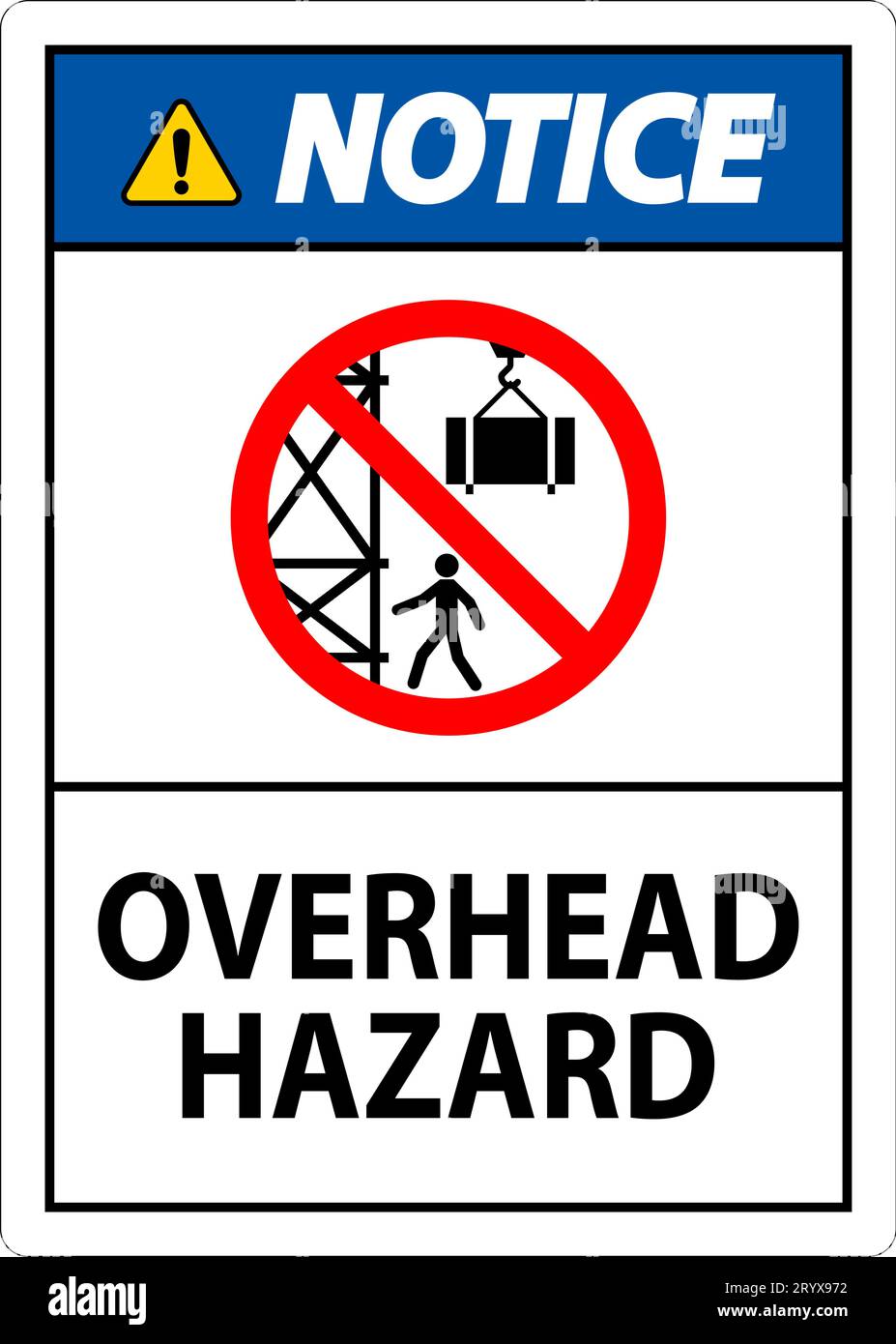 Notice Sign Overhead Hazard Stock Vector Image & Art - Alamy