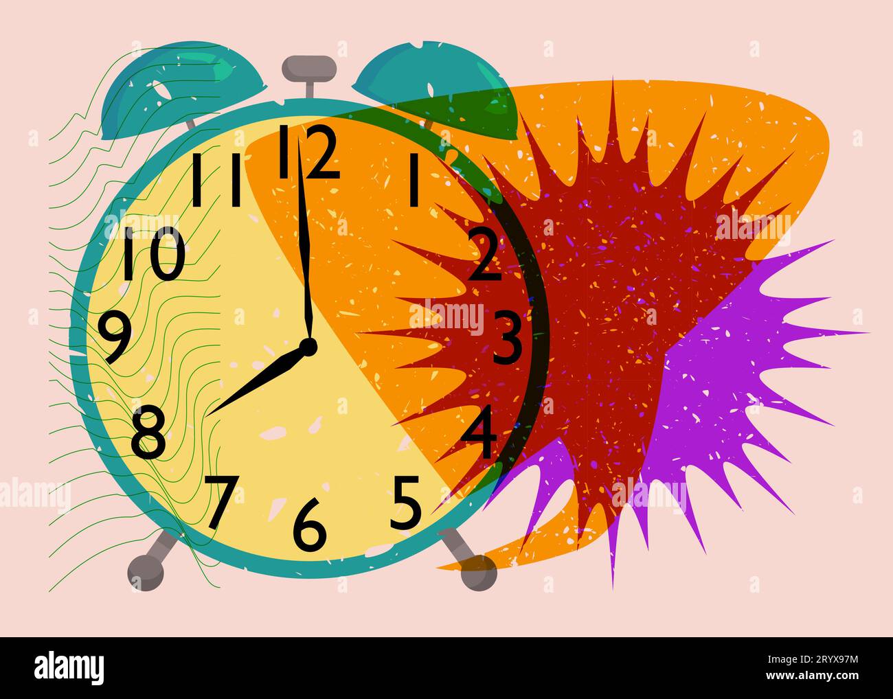 Risograph alarm clock geometric shapes hi-res stock photography and ...
