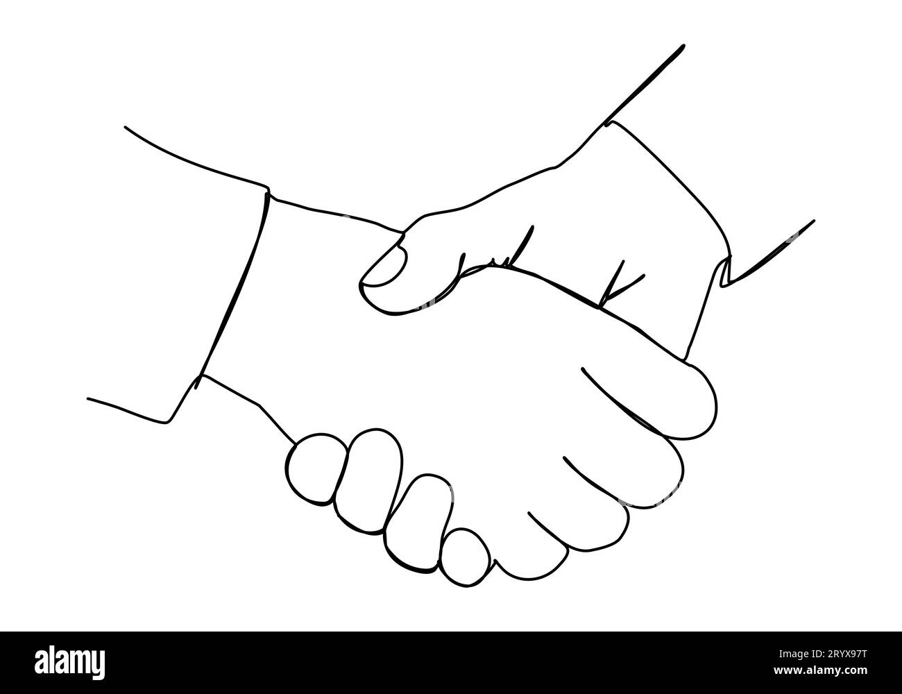 One line drawing handshake vector illustration Stock Vector Image & Art ...