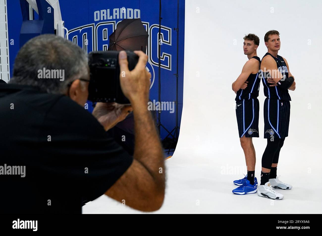 Brothers, Orlando Magic forward Franz Wagner, left, and center Moritz ...