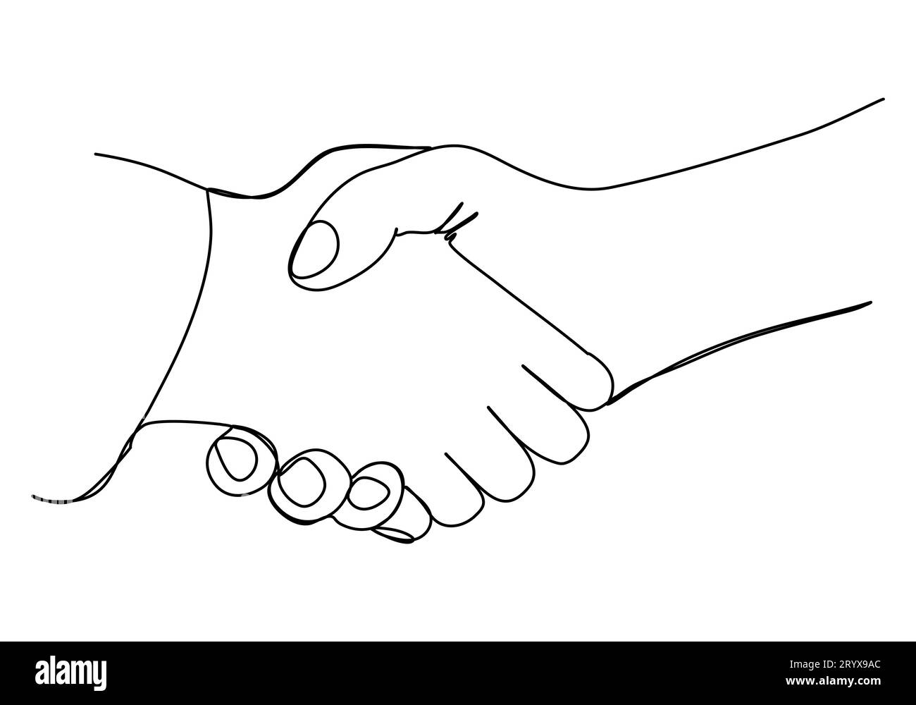 One line drawing handshake vector illustration Stock Vector Image & Art ...
