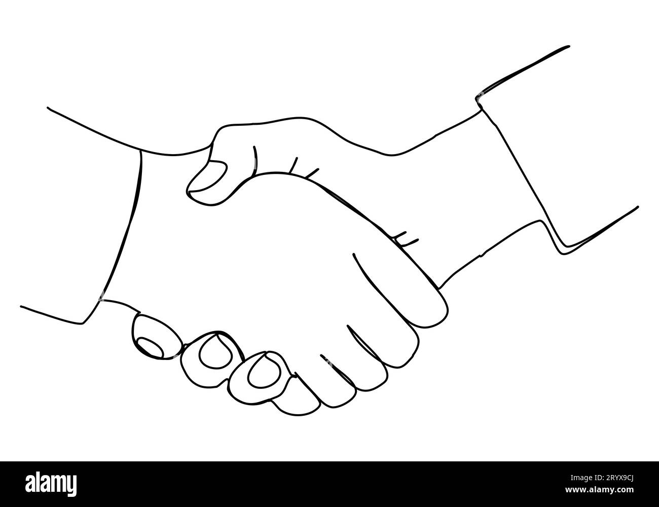 One line drawing handshake vector illustration Stock Vector Image & Art ...