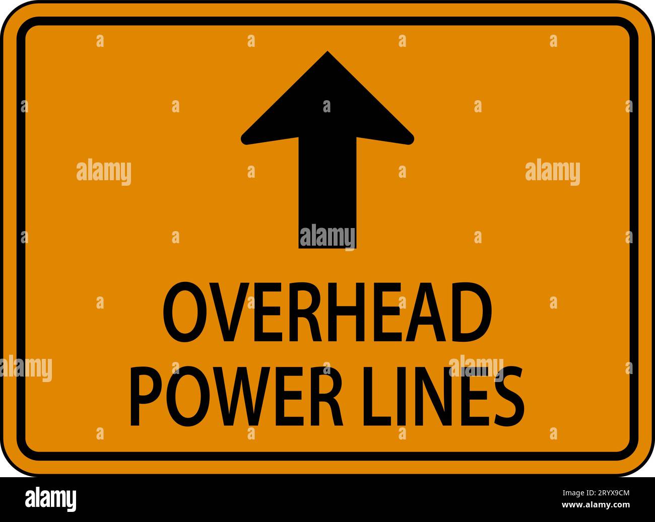 Overhead Power Lines Sign Stock Vector Image & Art - Alamy