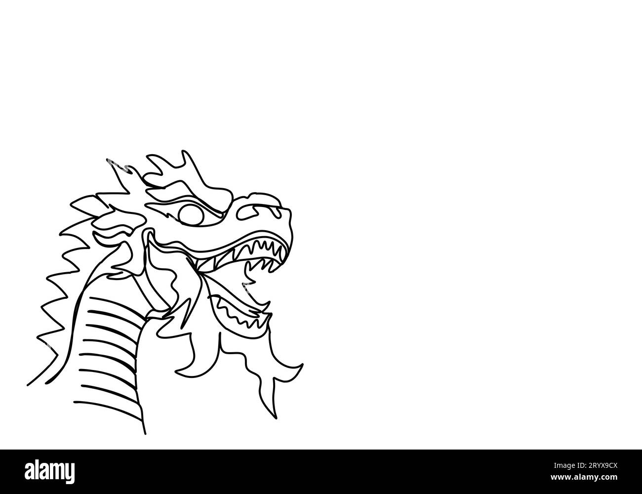 Dragon one line drawing, vector illustration Stock Vector Image & Art ...