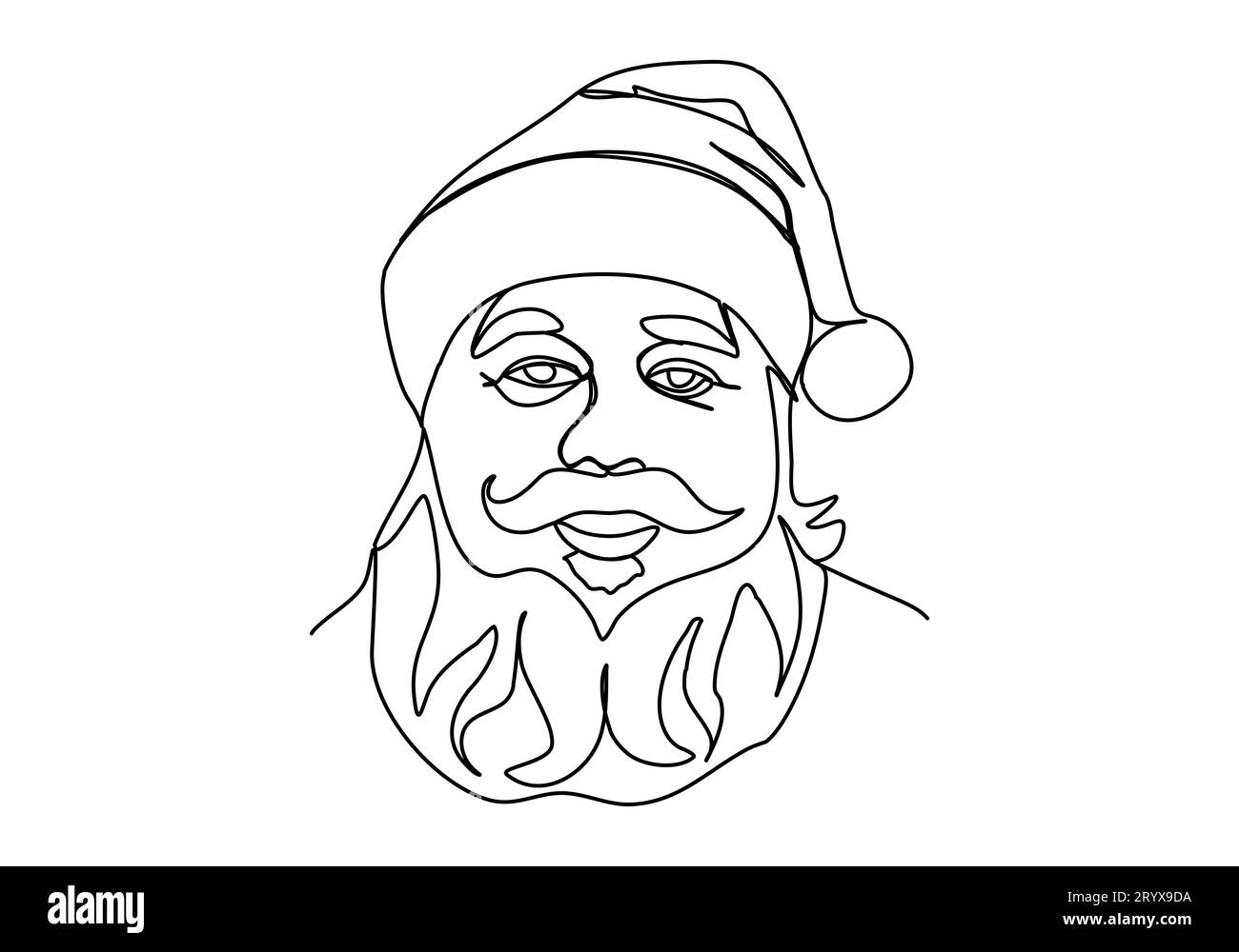 Santa Claus one line drawing, vector illustration Stock Vector Image ...