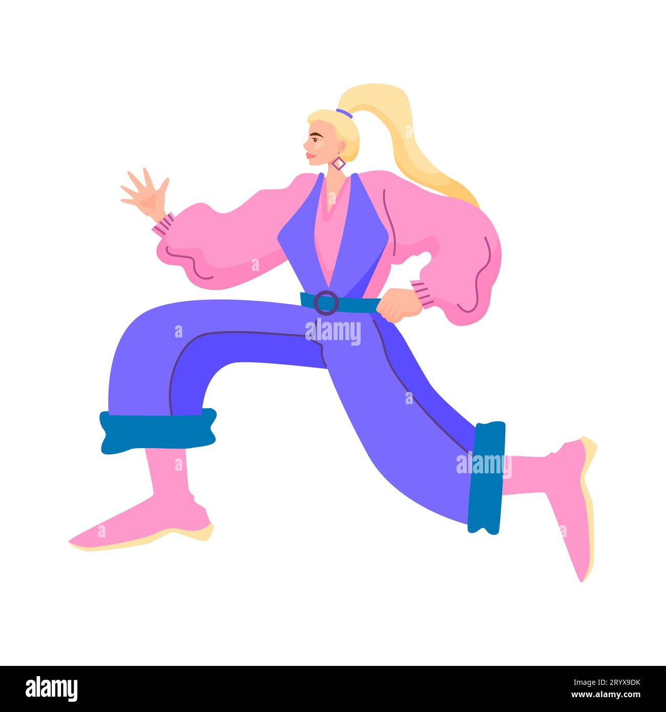 Blonde woman with long hair. You go girl. Girl power. Strong woman ...