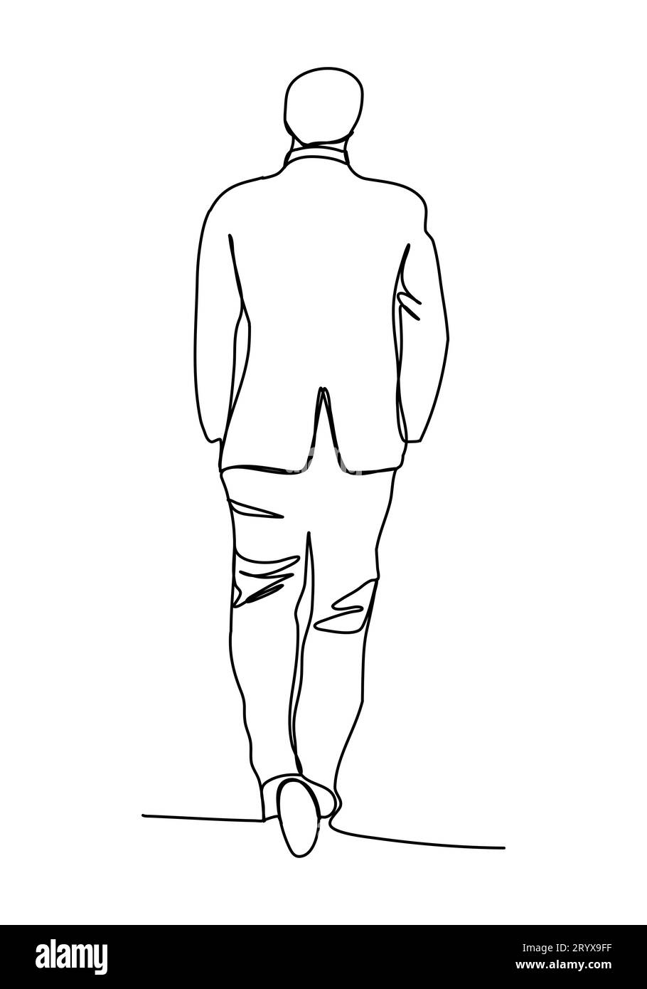 Person Back View Drawing